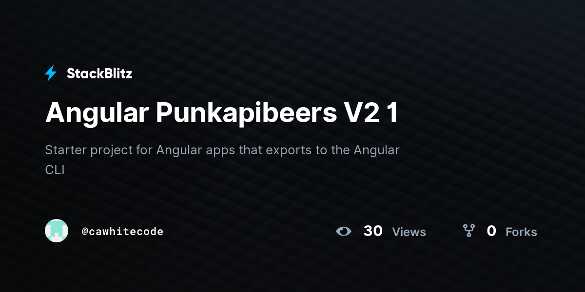 Angular Punkapibeers V2 1 - StackBlitz
