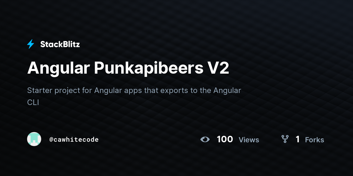 Angular Punkapibeers V2 - StackBlitz