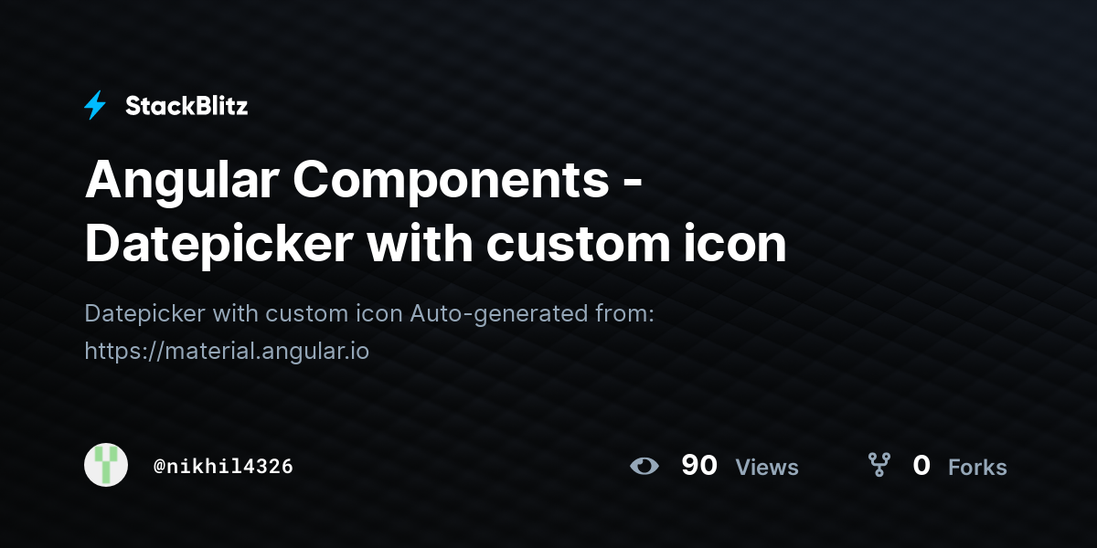 Angular Components - Datepicker with custom icon - StackBlitz