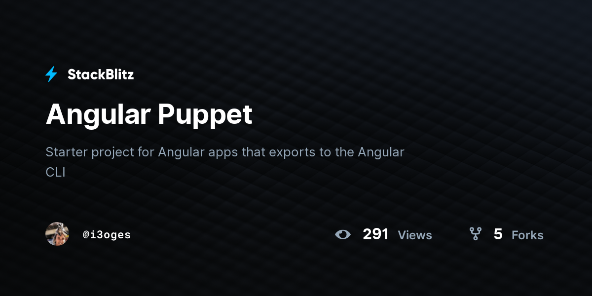 Angular Puppet - StackBlitz