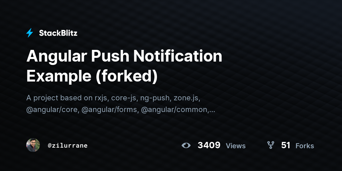 Angular Push Notification Example (forked) - StackBlitz