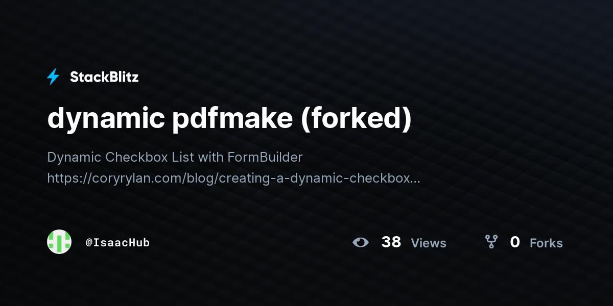 dynamic pdfmake (forked) - StackBlitz