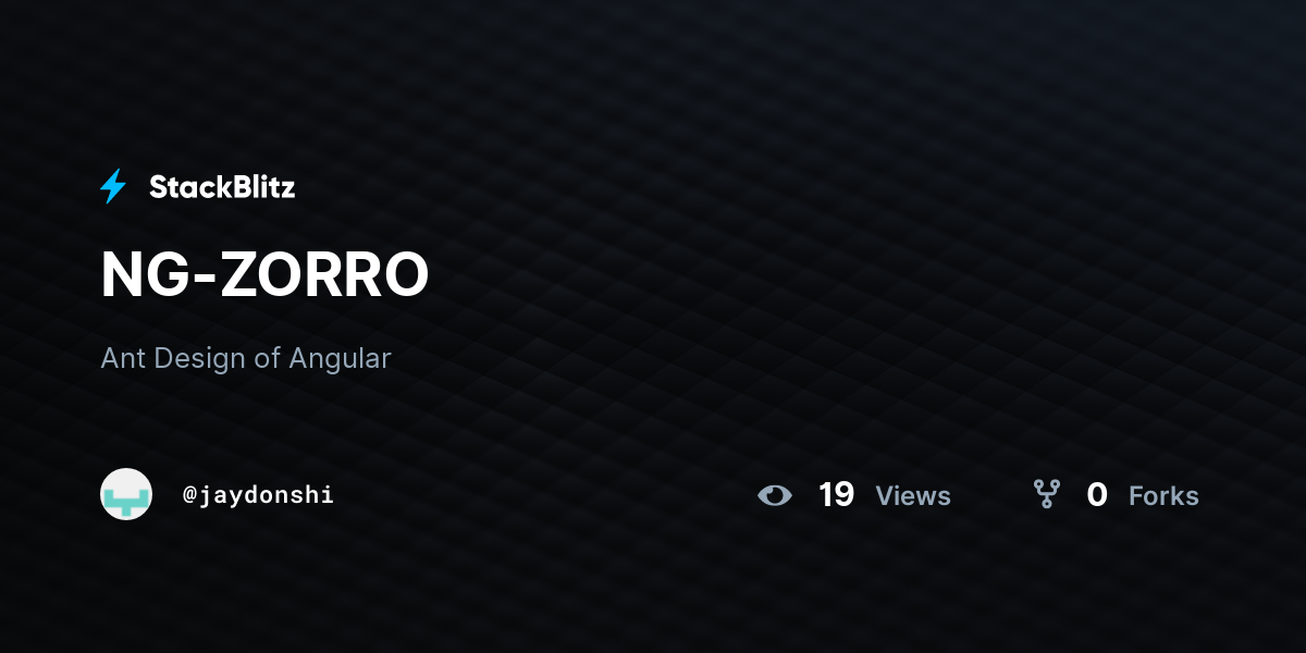 NG-ZORRO - StackBlitz