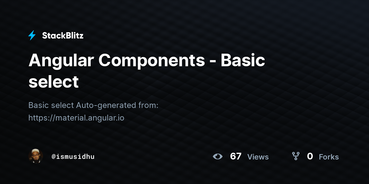 Angular Components - Basic select - StackBlitz