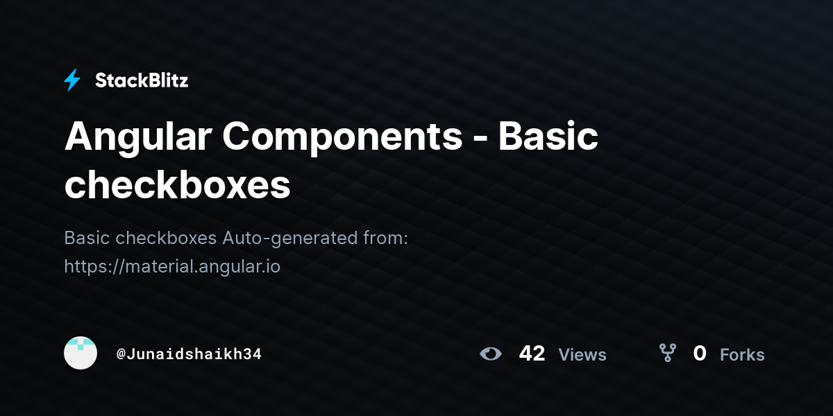 Angular Components - Basic checkboxes - StackBlitz