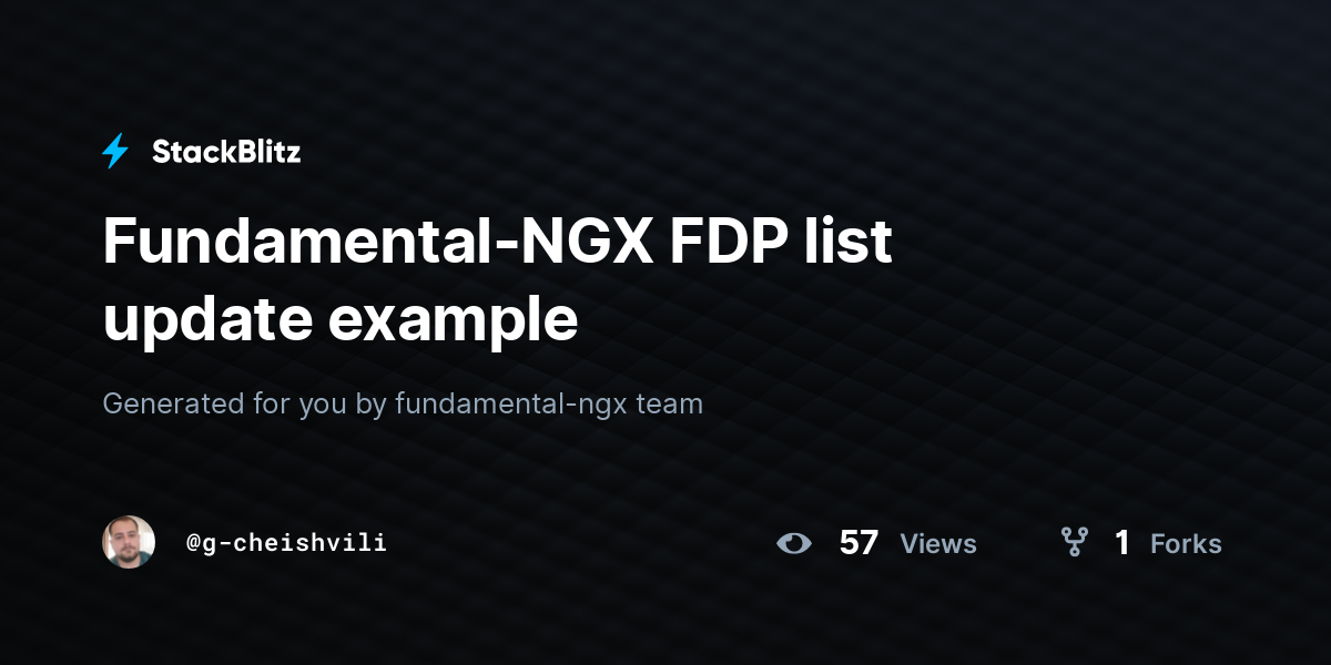 Fundamental-NGX FDP list update example - StackBlitz