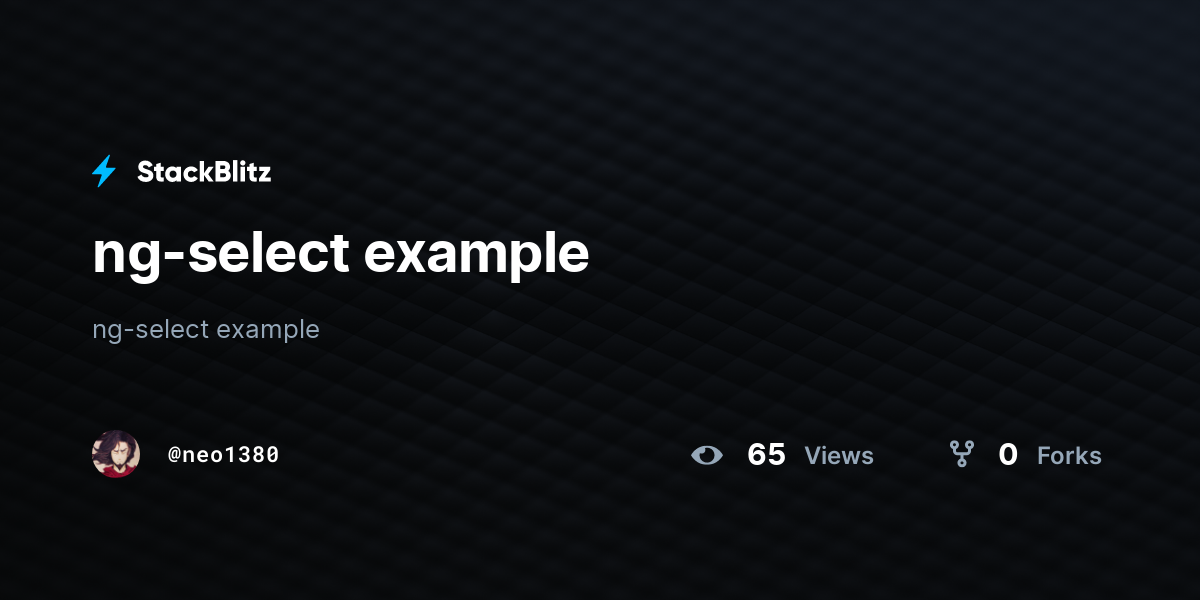 ng-select example - StackBlitz
