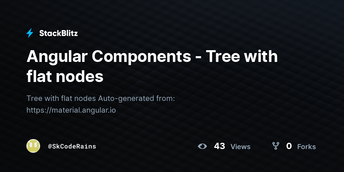 Angular Components - Tree with flat nodes - StackBlitz