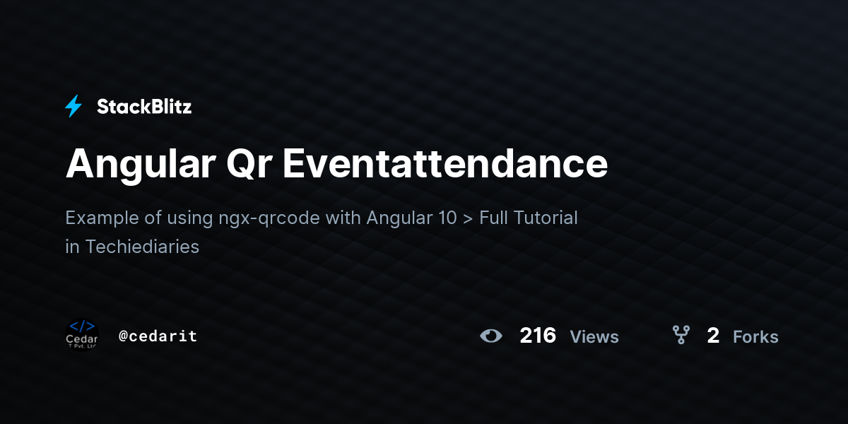 Angular Qr Eventattendance - StackBlitz