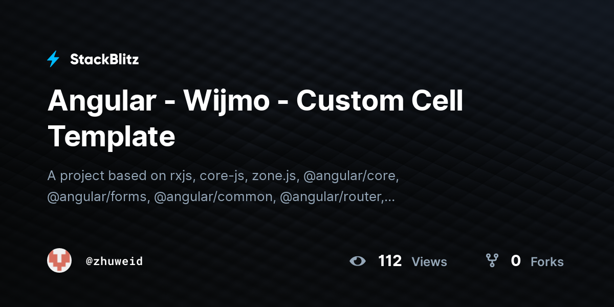 Angular - Wijmo - Custom Cell Template - StackBlitz