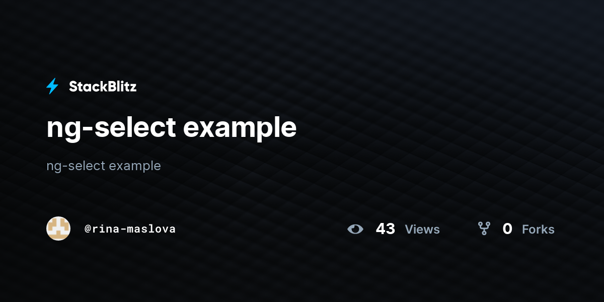 ng-select example - StackBlitz