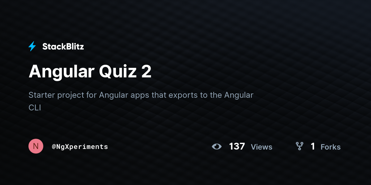 Angular Quiz 2 - StackBlitz