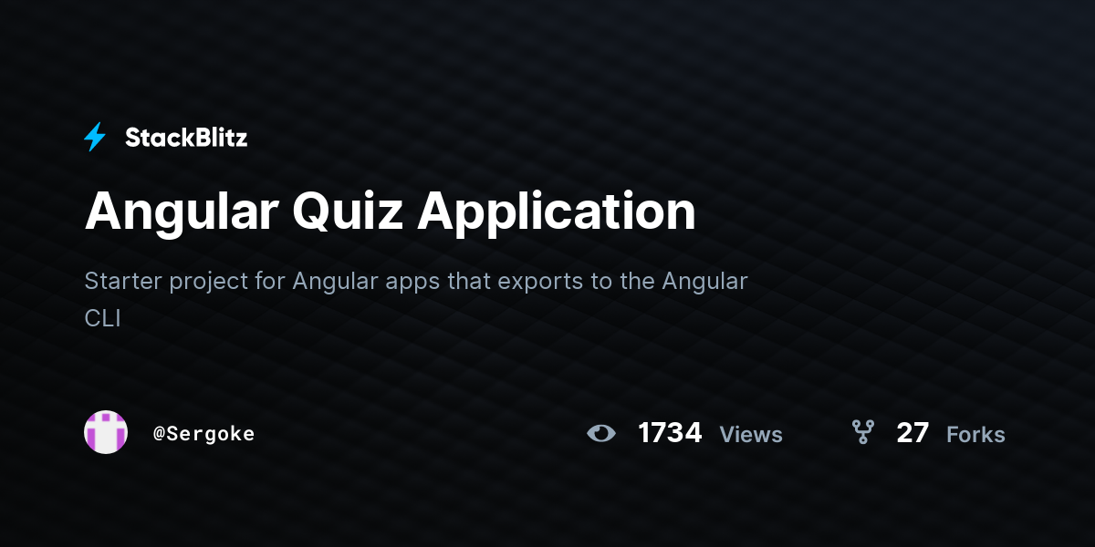 Angular Quiz Application - StackBlitz