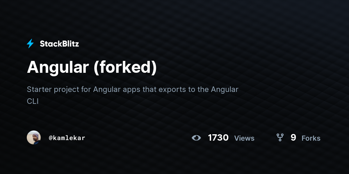 Angular (forked) - StackBlitz