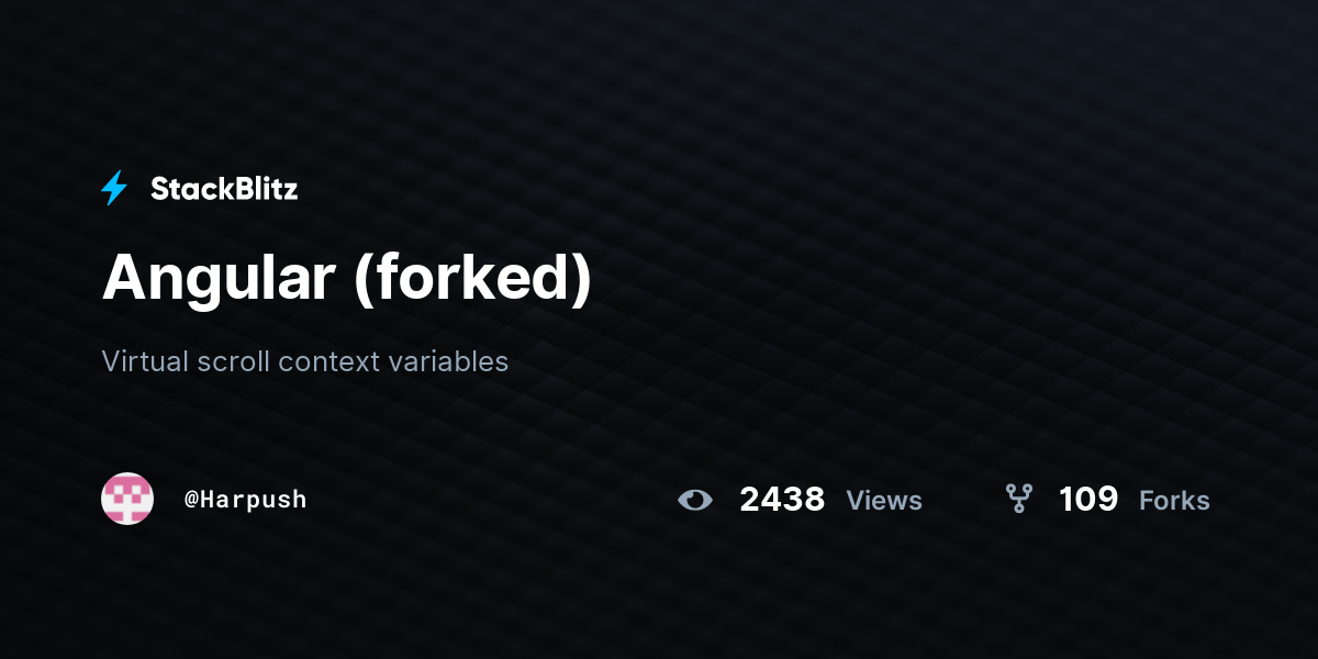 Angular (forked) - StackBlitz
