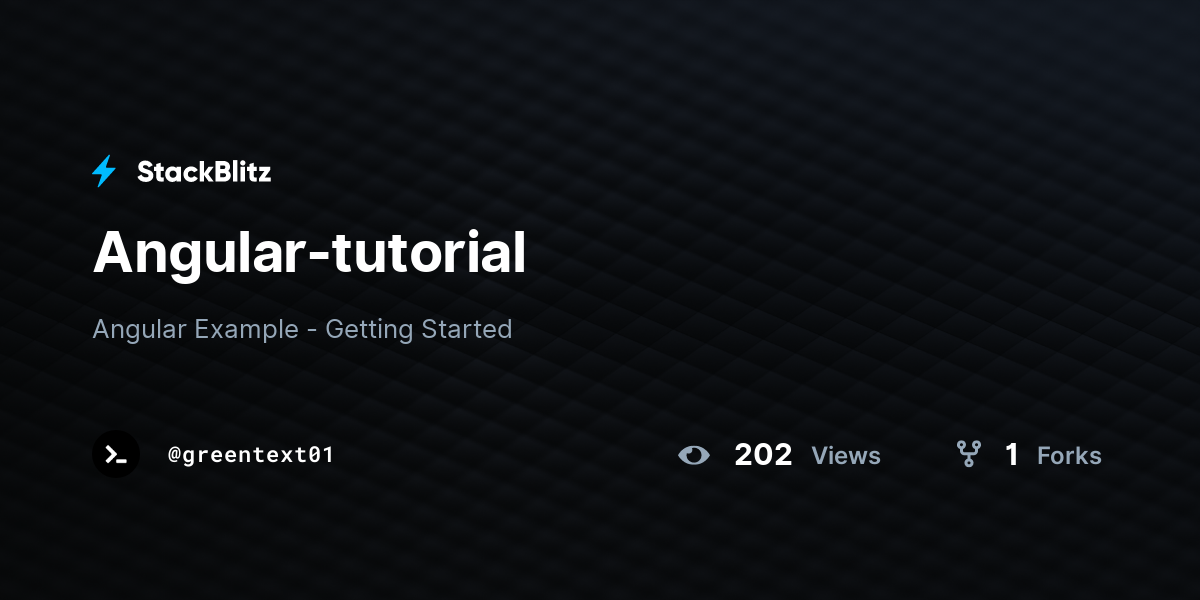 Angular Tutorial Stackblitz