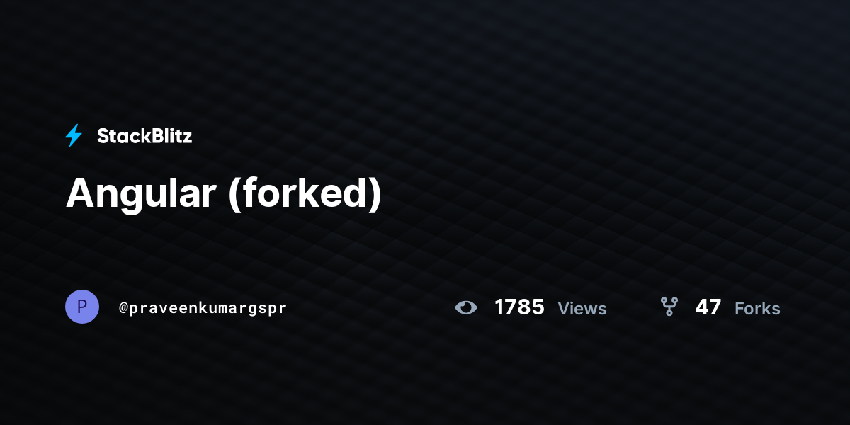 Angular (forked) - StackBlitz