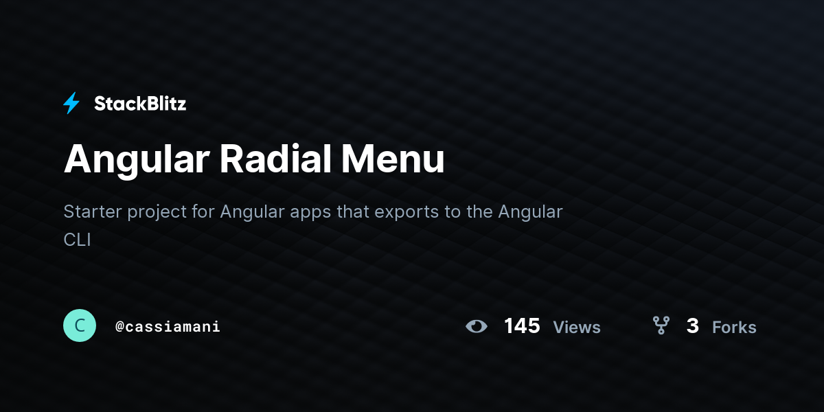 Angular Radial Menu - StackBlitz