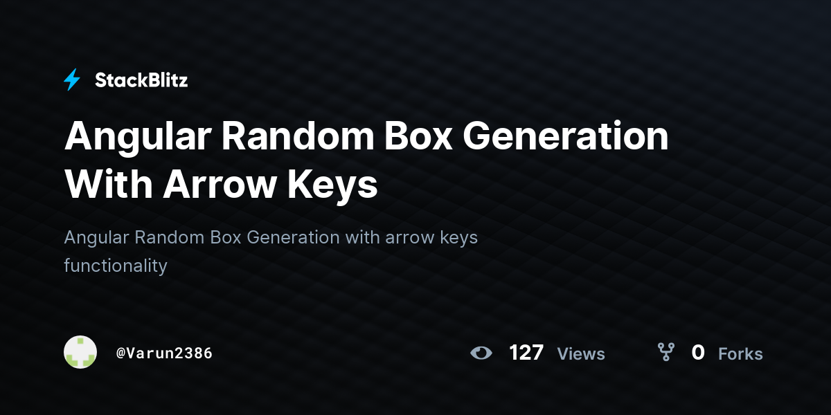 Angular Random Box Generation With Arrow Keys - StackBlitz