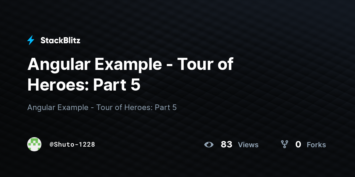 Angular Example Tour Of Heroes Part 5 Stackblitz