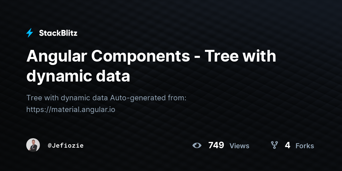 Angular Components - Tree with dynamic data - StackBlitz