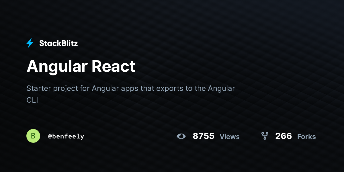 Angular React - StackBlitz