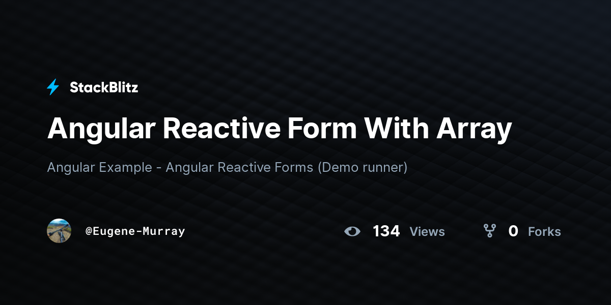 Angular Reactive Form With Array - StackBlitz