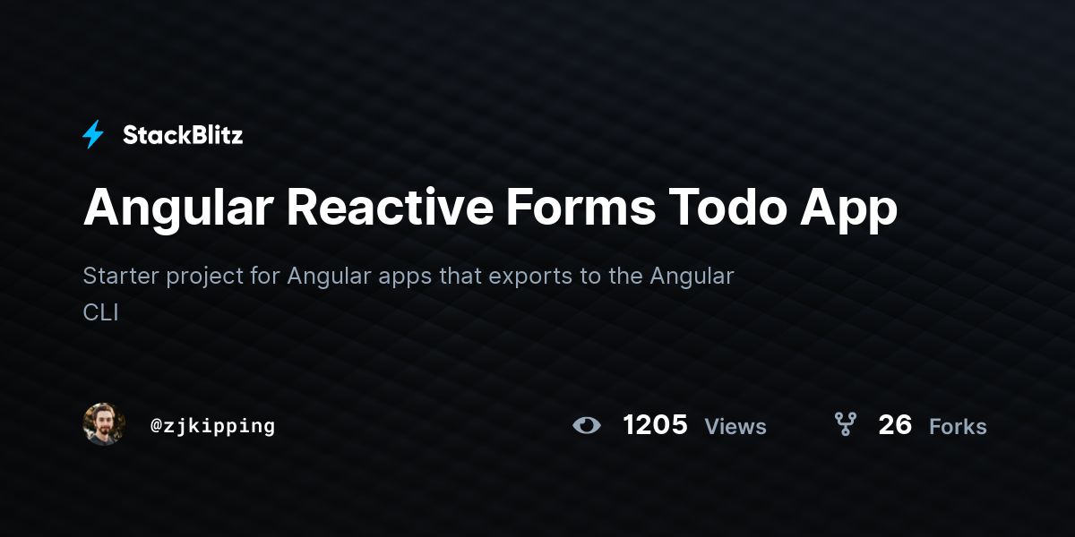 Angular Reactive Forms Todo App - StackBlitz