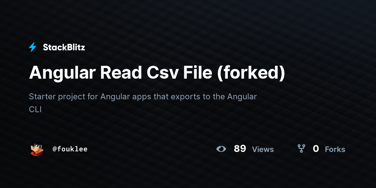 Angular Read Csv File (forked) - StackBlitz