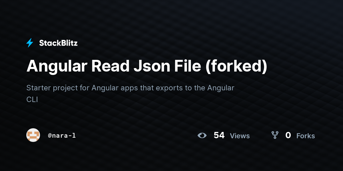 Angular Read Json File (forked) - StackBlitz