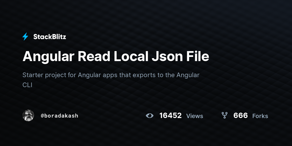 Angular Read Local Json File - StackBlitz