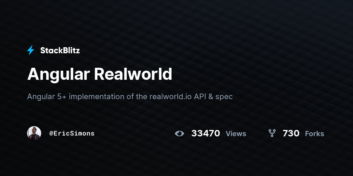 Angular Realworld - StackBlitz