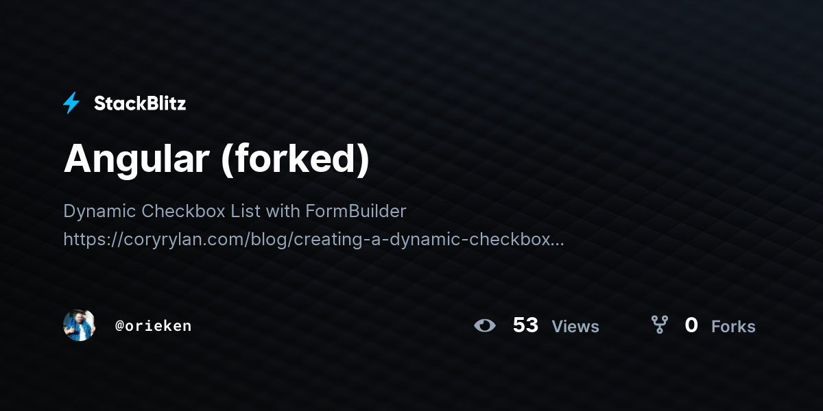 Angular (forked) - StackBlitz