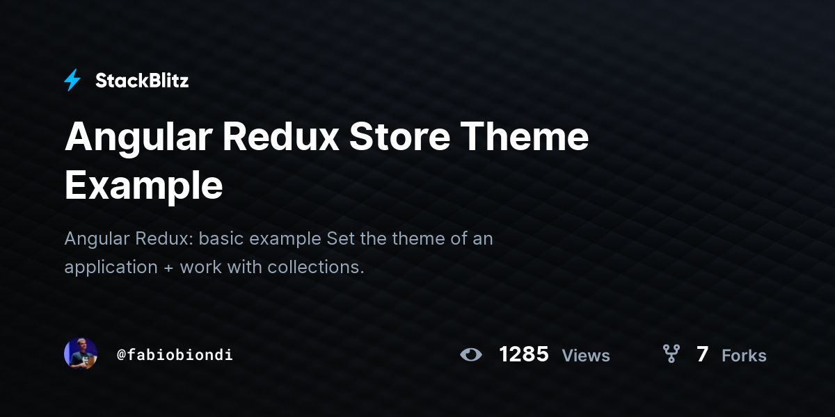 Angular Redux Store Theme Example - StackBlitz