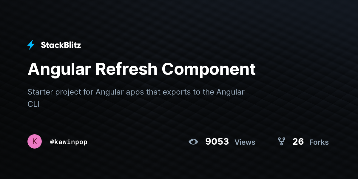 Angular Refresh Component - StackBlitz