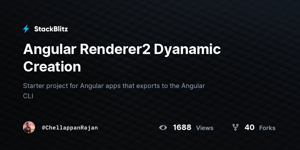 Angular Renderer2 Dyanamic Creation - StackBlitz