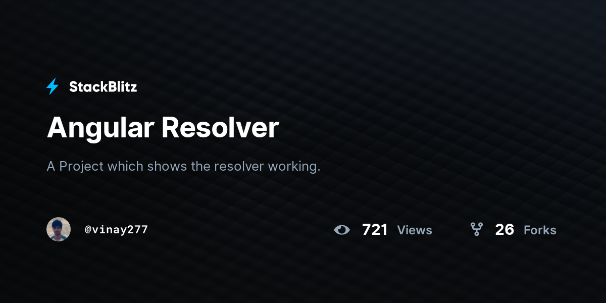Angular Resolver - StackBlitz