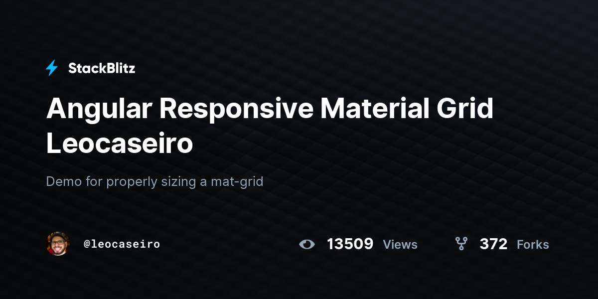 Angular Responsive Material Grid Leocaseiro - StackBlitz