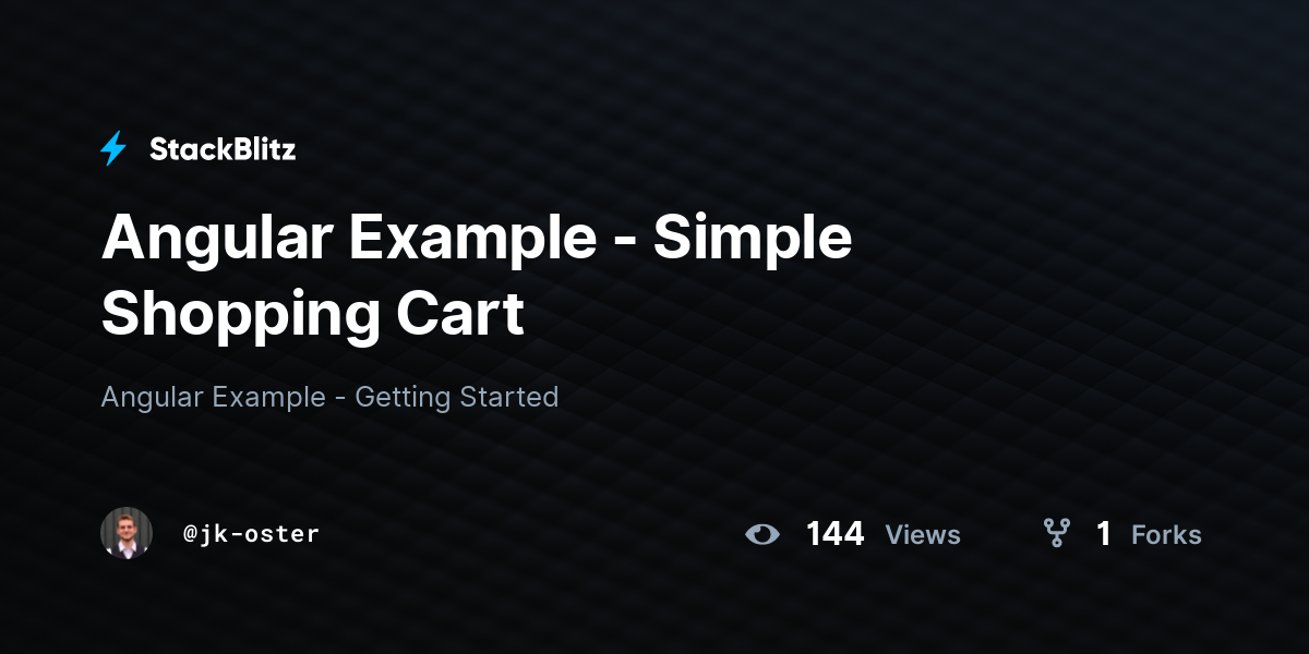 Angular Example - Simple Shopping Cart - StackBlitz