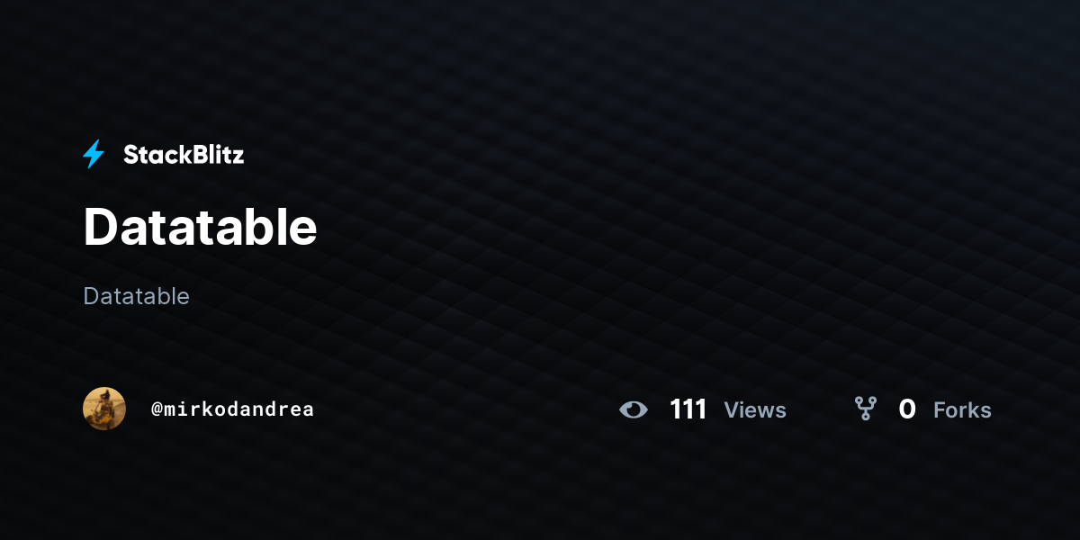 Datatable - StackBlitz