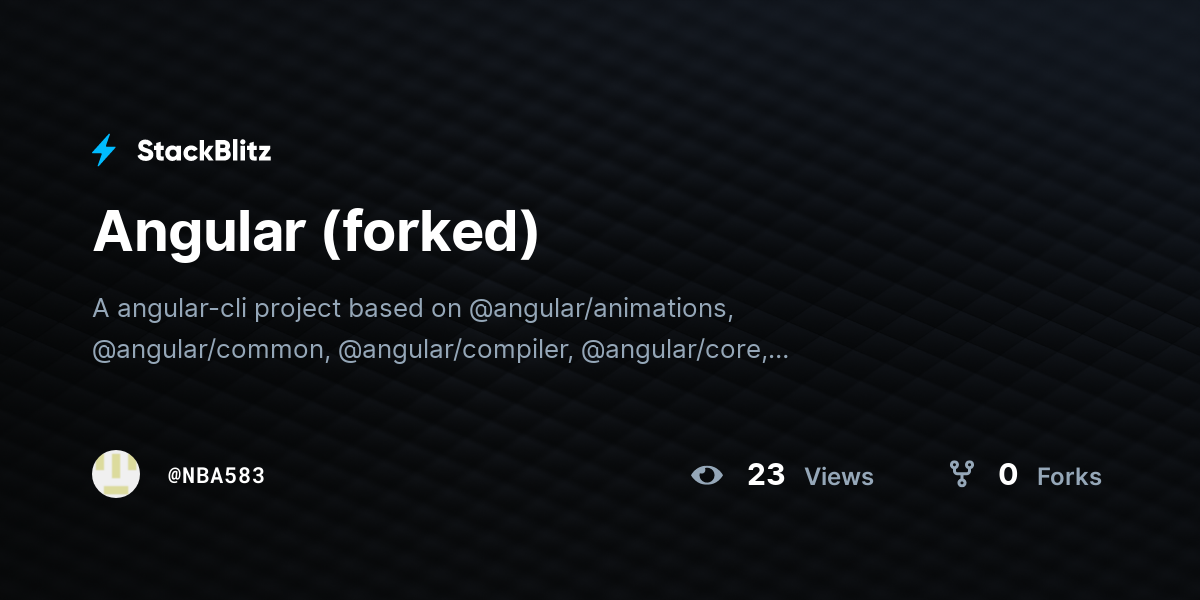 Angular (forked) - StackBlitz