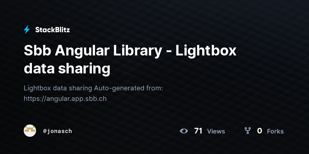 Sbb Angular Library - Lightbox data sharing - StackBlitz