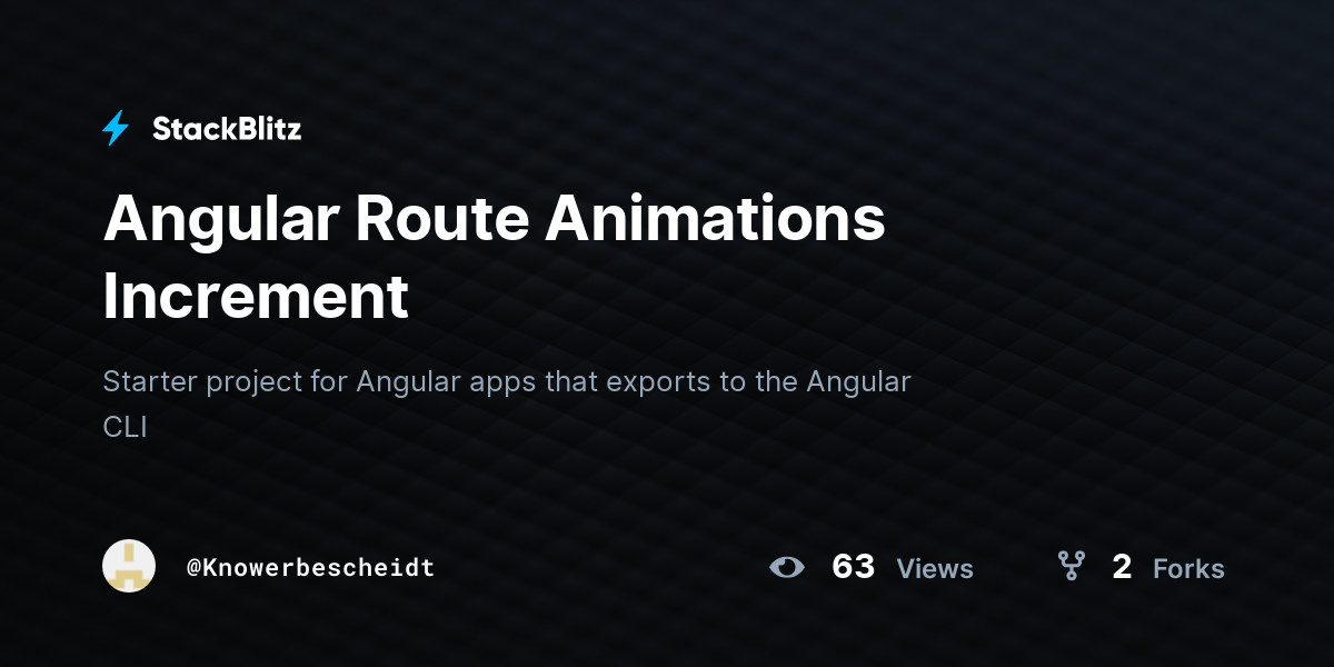 Angular Route Animations Increment - StackBlitz