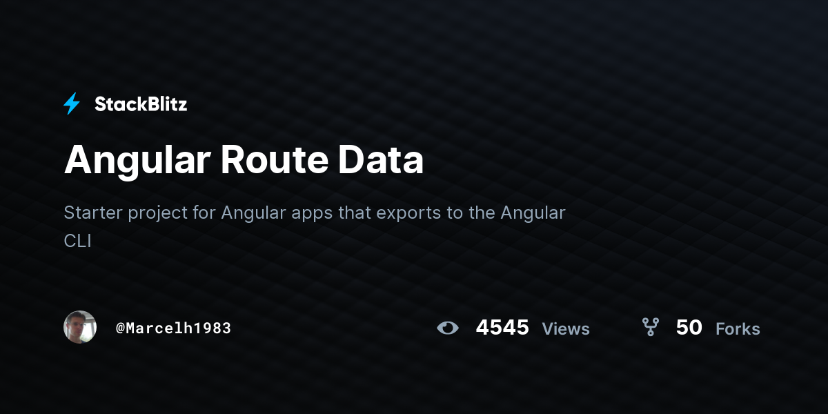 Angular Route Data Stackblitz