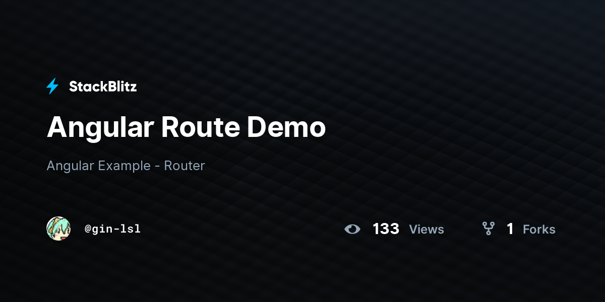Angular Route Demo - StackBlitz