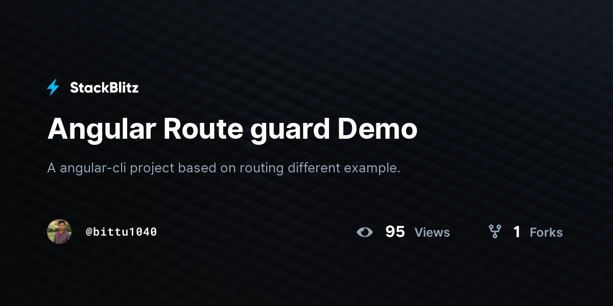 Angular Route guard Demo - StackBlitz