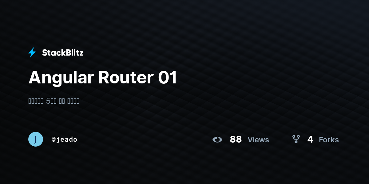 Angular Router 01 - StackBlitz