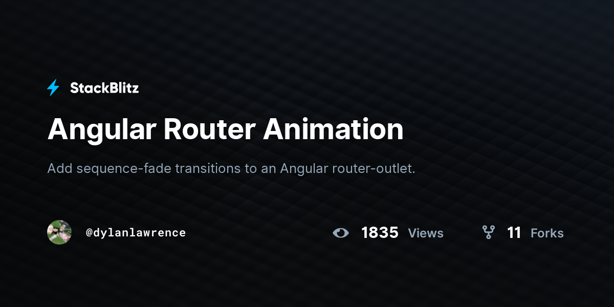 Angular Router Animation - StackBlitz