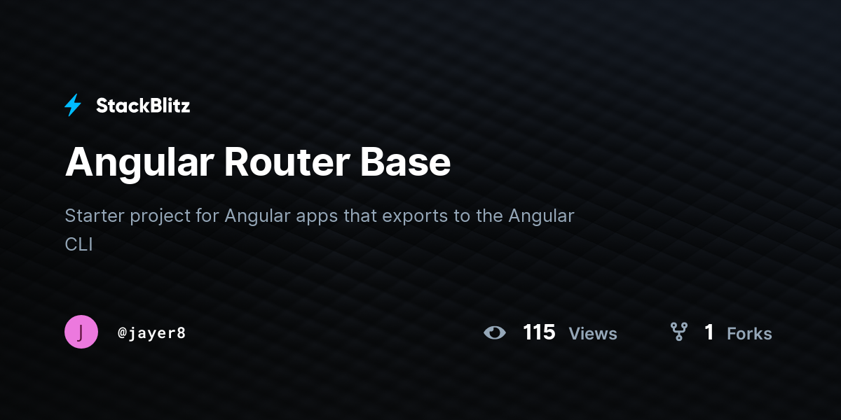 Angular Router Base - StackBlitz