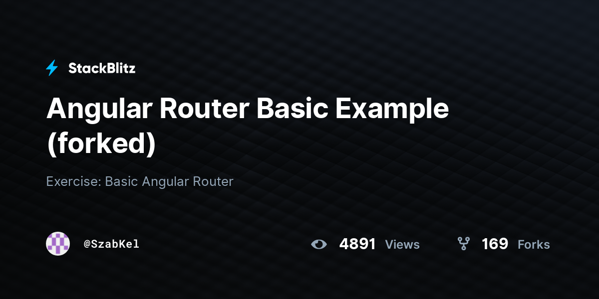 Angular Router Basic Example (forked) - StackBlitz